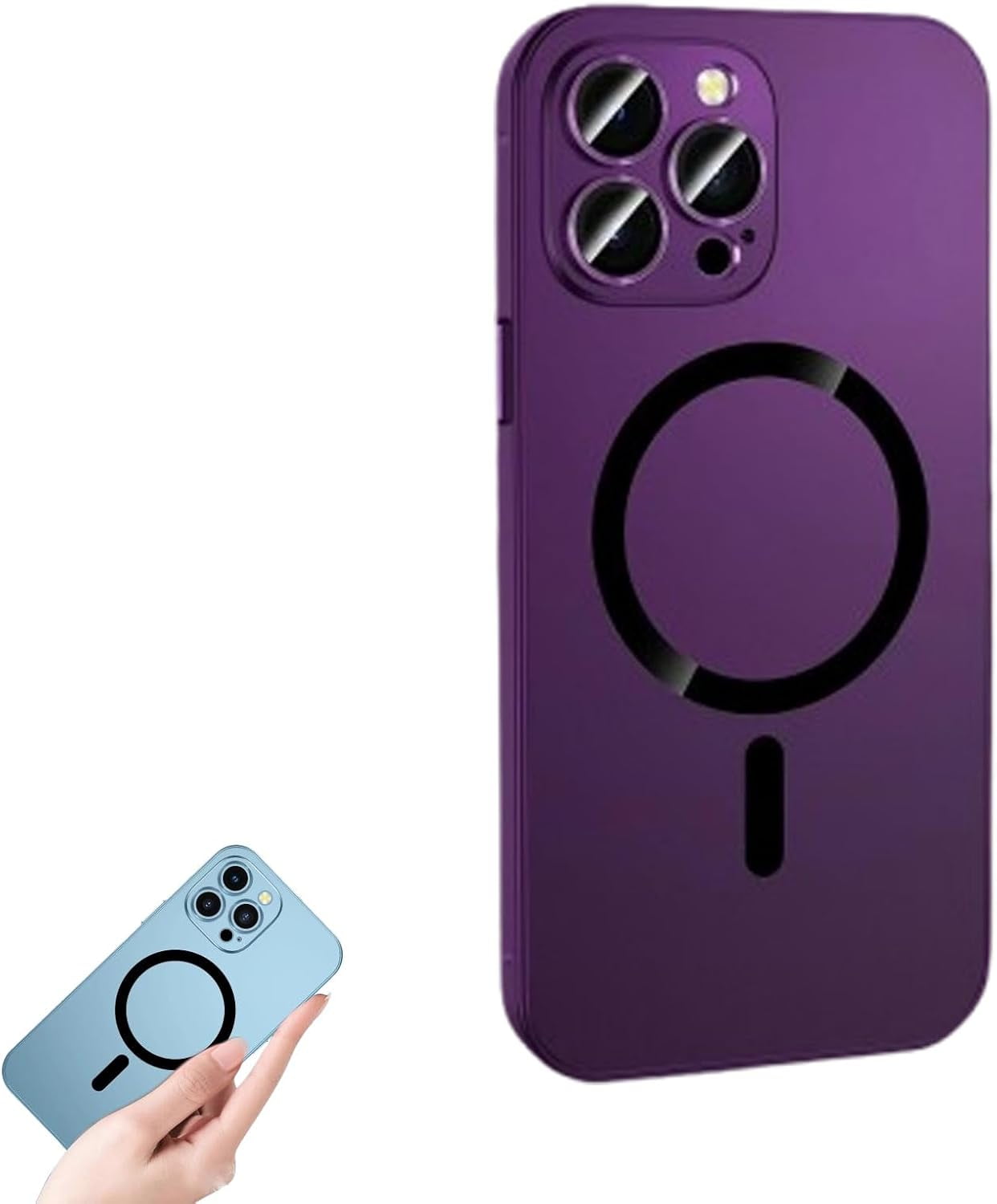 Magnetic Charging Aluminum Metal Bumper Matte Shell for iPhone 16 15 14 ...