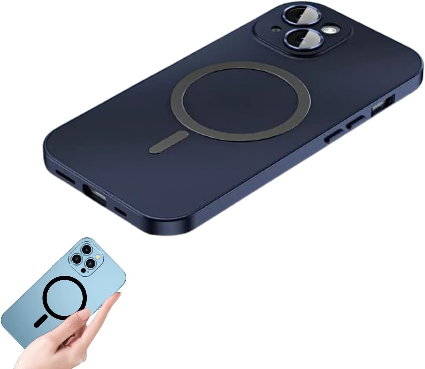 Magnetic Charging Aluminum Metal Bumper Matte Shell for iPhone 16 15 14 ...