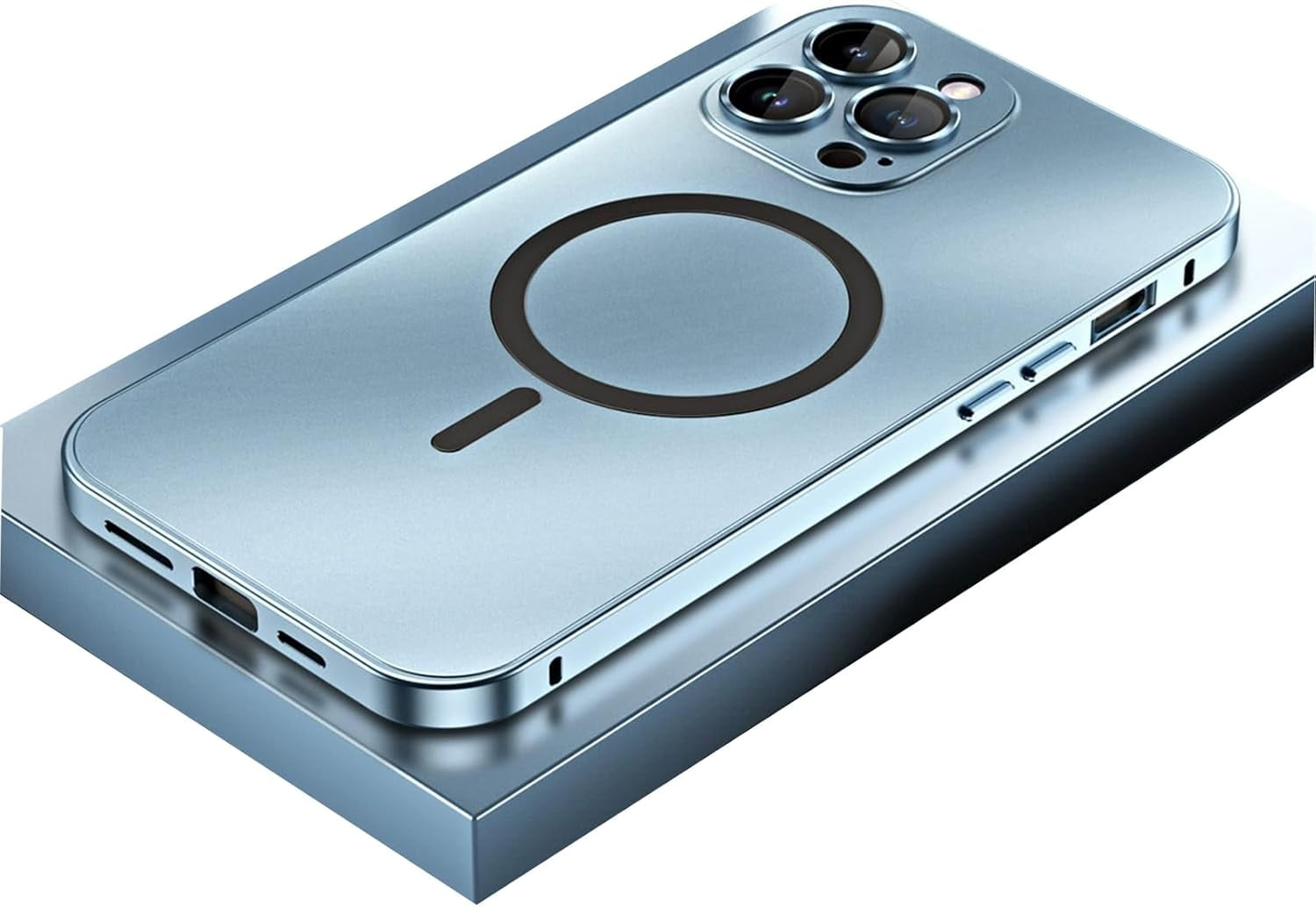 Magnetic Charging Aluminum Metal Bumper Matte Shell for iPhone ...