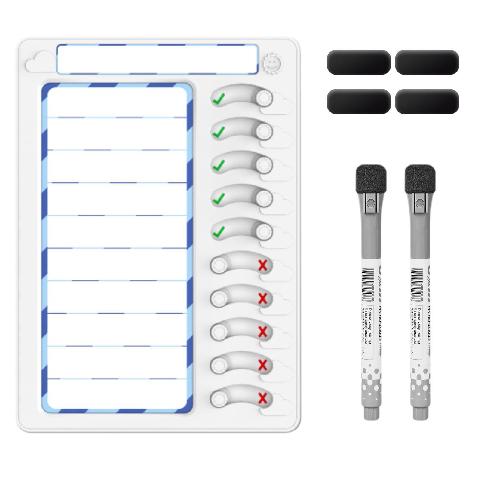Magnetic Chart for Home Organization, Task Planning Board with Sliding ...