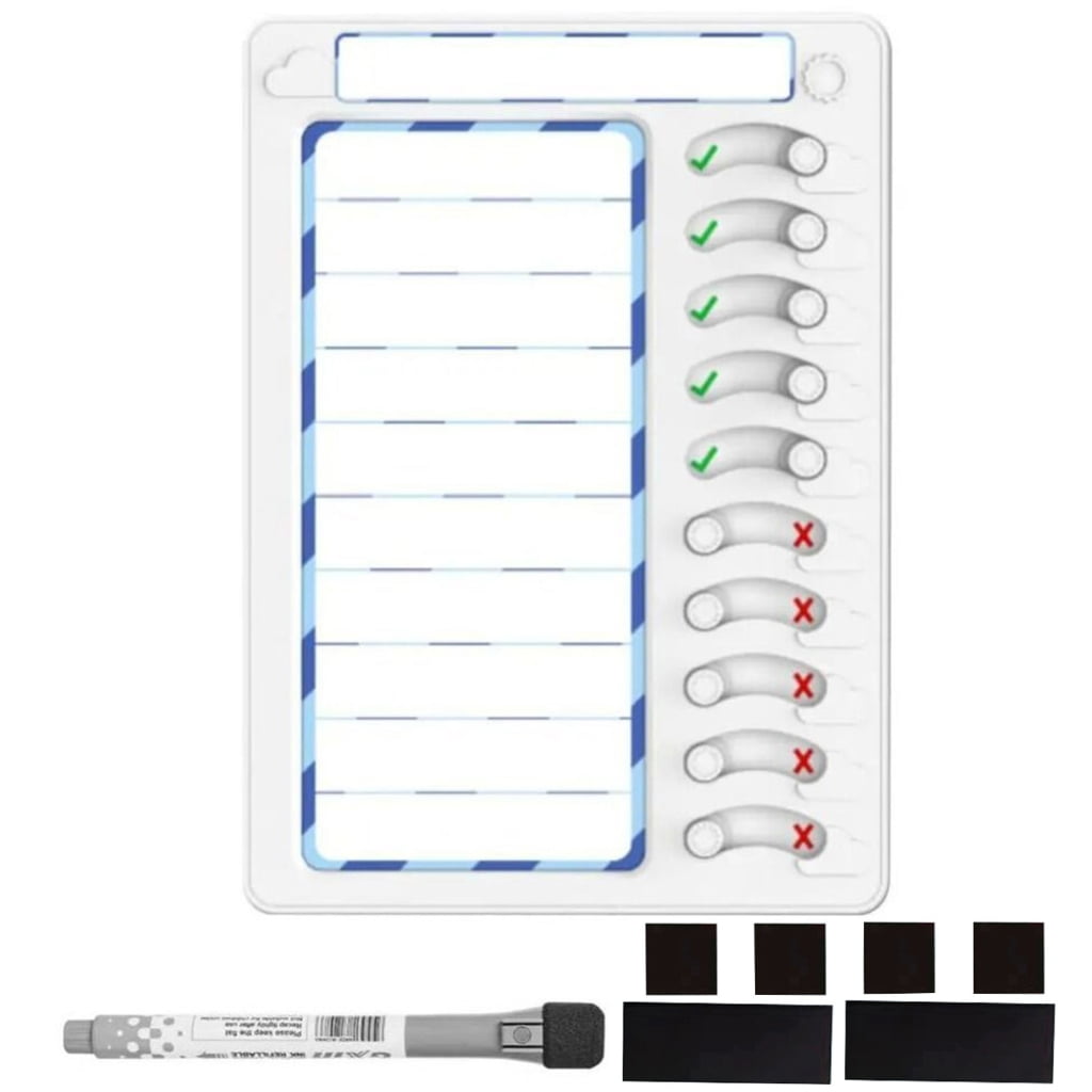 Magnetic Checklist Board Dry Erases Chore Chart Sliding Morning Routine ...