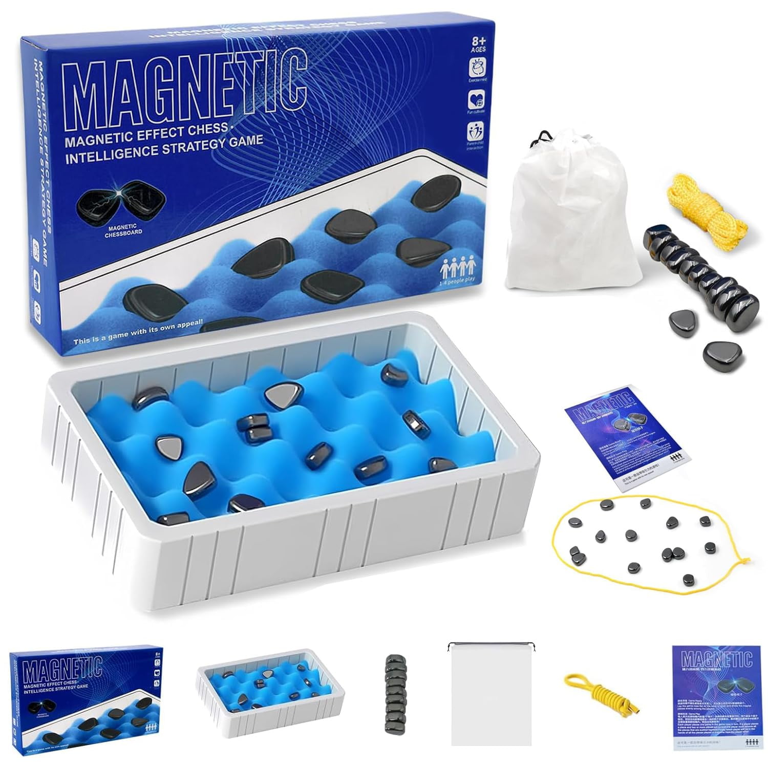 Magnetic Chess Game, Magnetic Chess Game with Stones, Magnet Game with ...