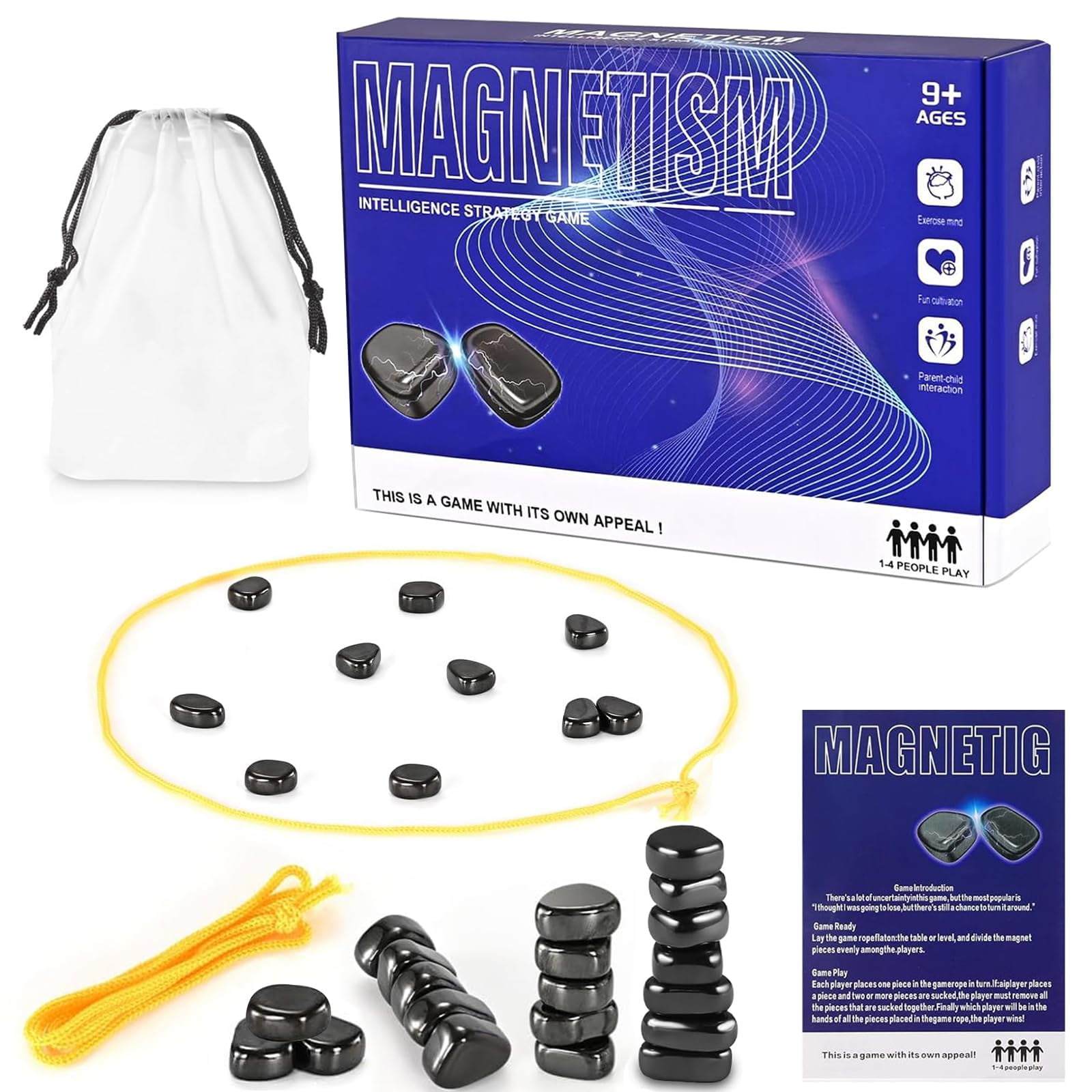 Magnetic Chess Game, Magnetic MSF2 Chess Game with Stones, Magnet Game ...