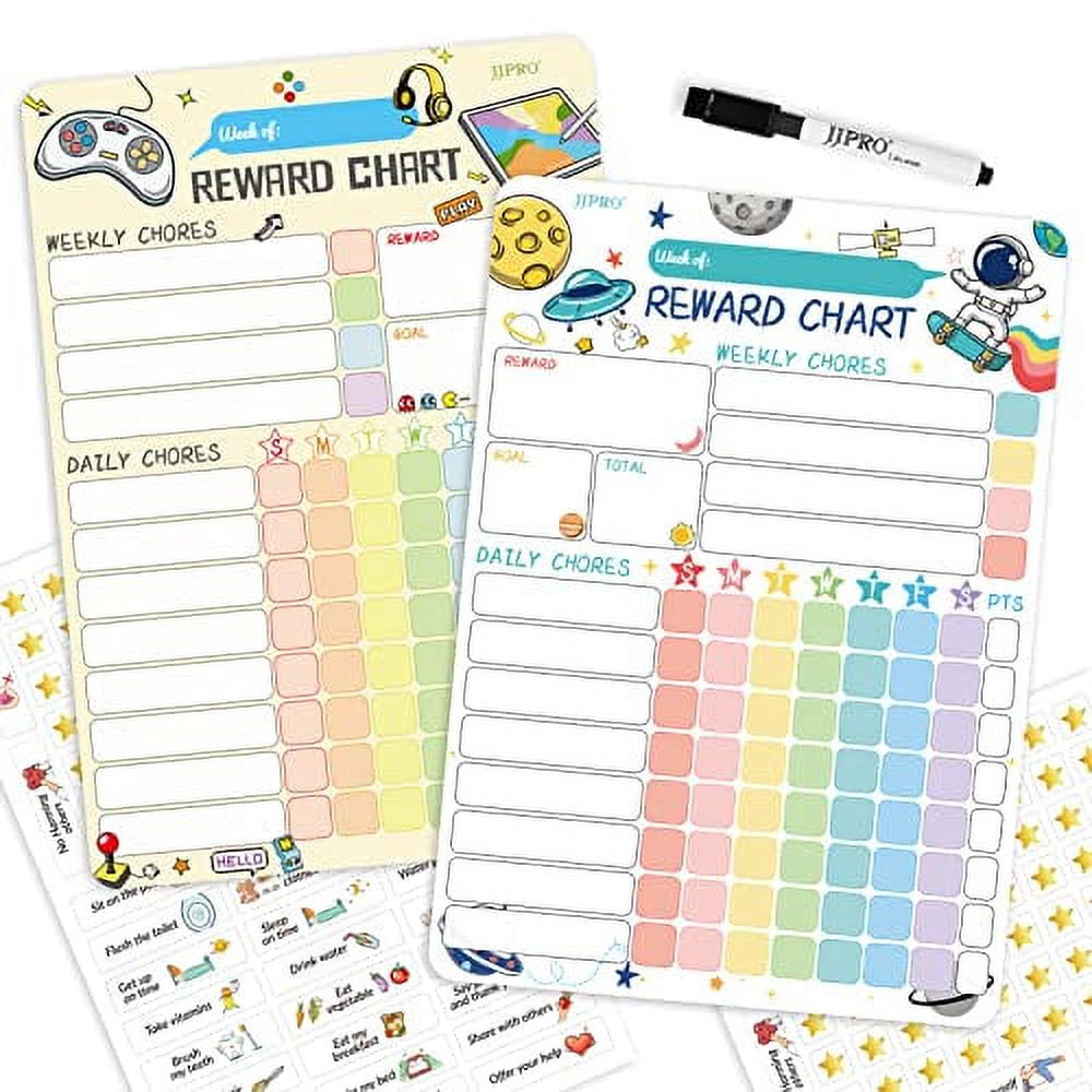 Magnetic Chore Chart for Kids Behavior 2 Pack, Reward Chart for Kids ...