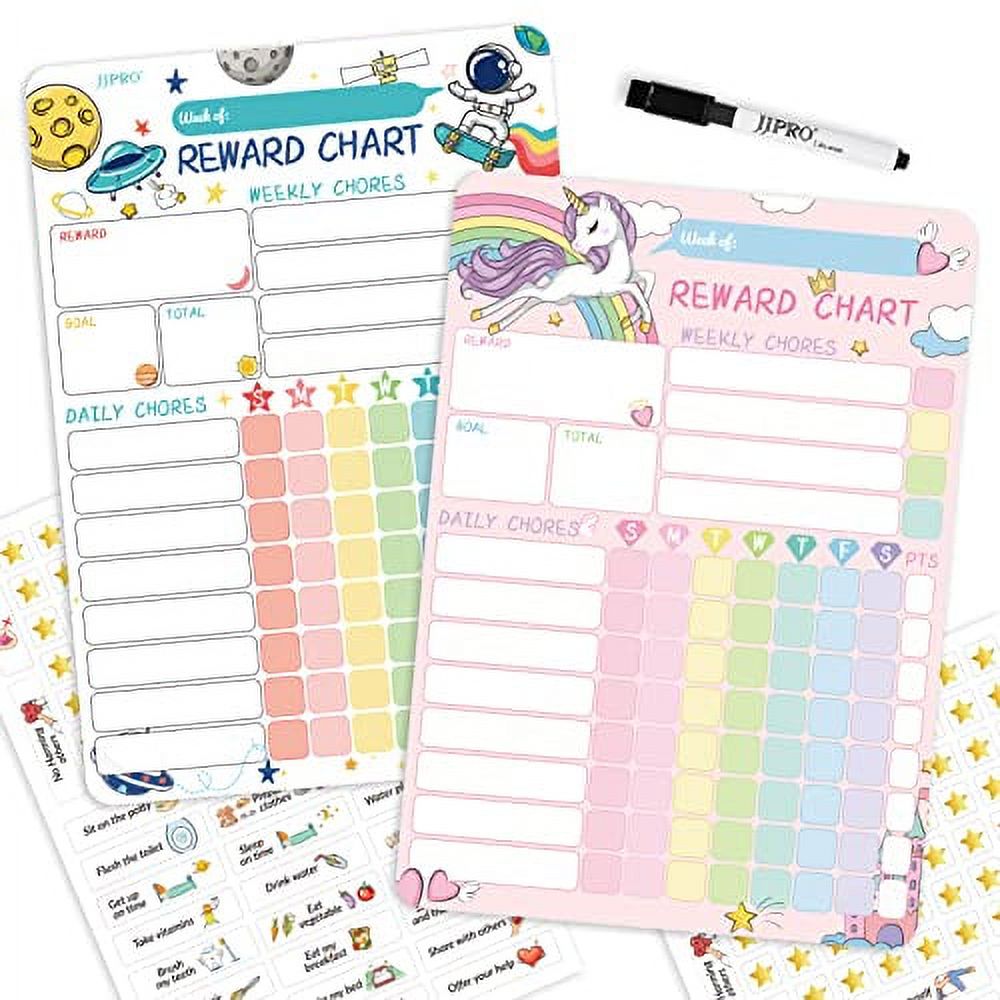 Magnetic Chore Chart for Kids Behavior 2 Pack, Reward Chart for Kids ...