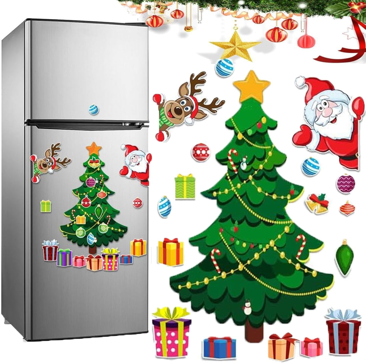 Magnetic Christmas Tree, Christmas Themed Magnetic Sticker, Magnetic ...