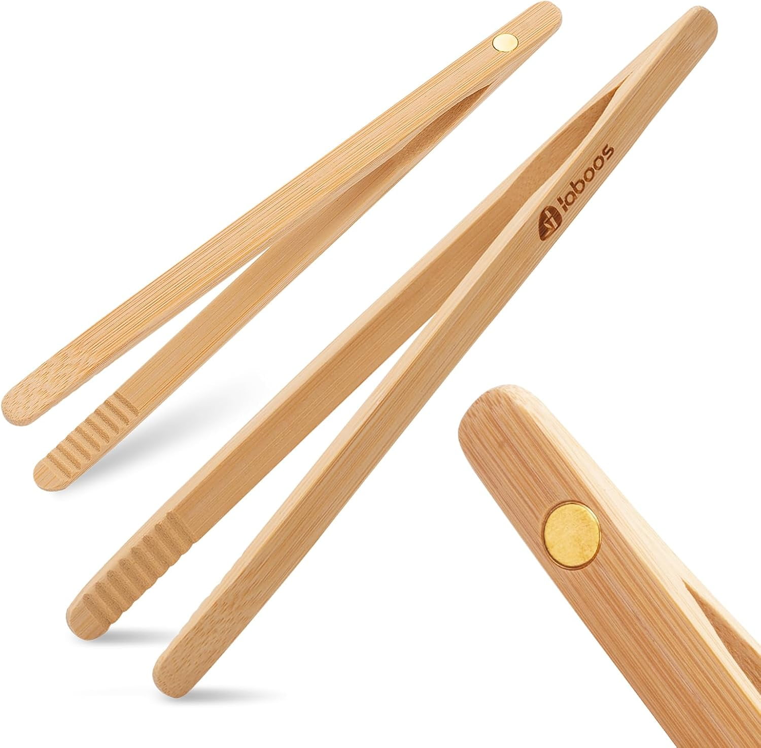 Magnetic Classic Bamboo Toast Tongs - Wood Cooking Tong,Ideal for ...