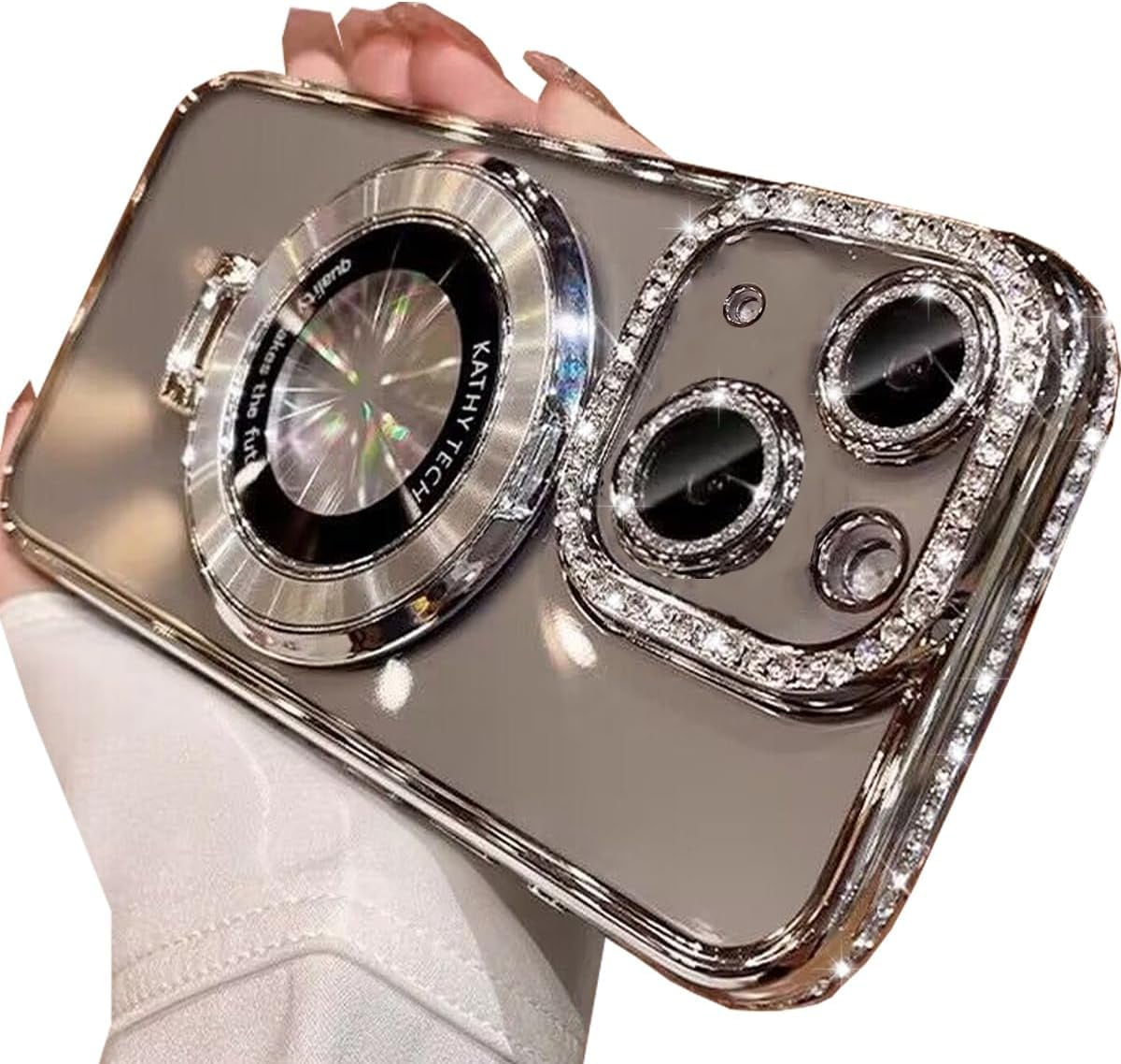 Magnetic Clear Glitter Case for iPhone 15 Plus,[Compatible with Magsafe ...