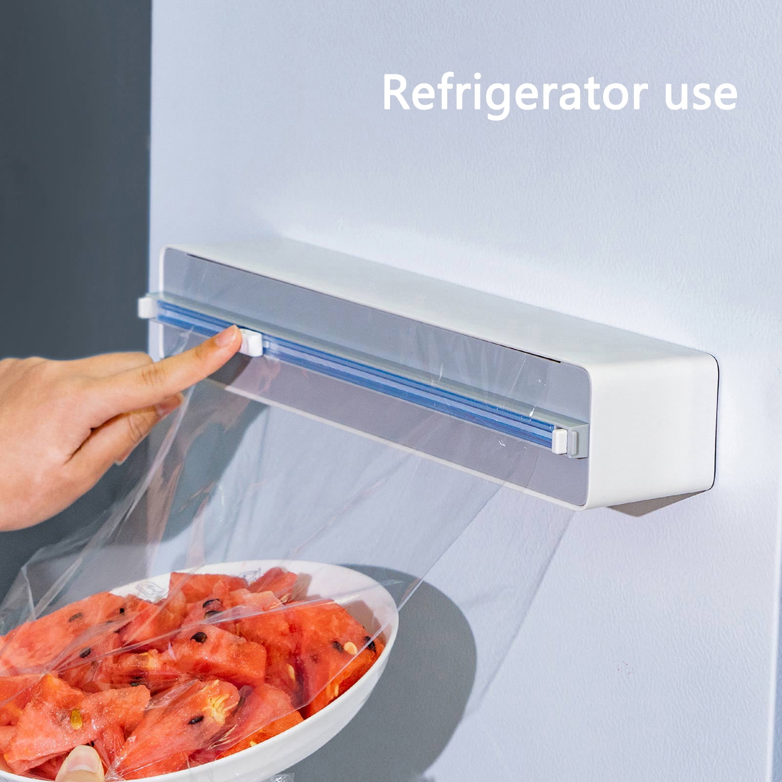 Magnetic Cling Film Dispenser With Slide Cutter Reusable Wall-mounted ...