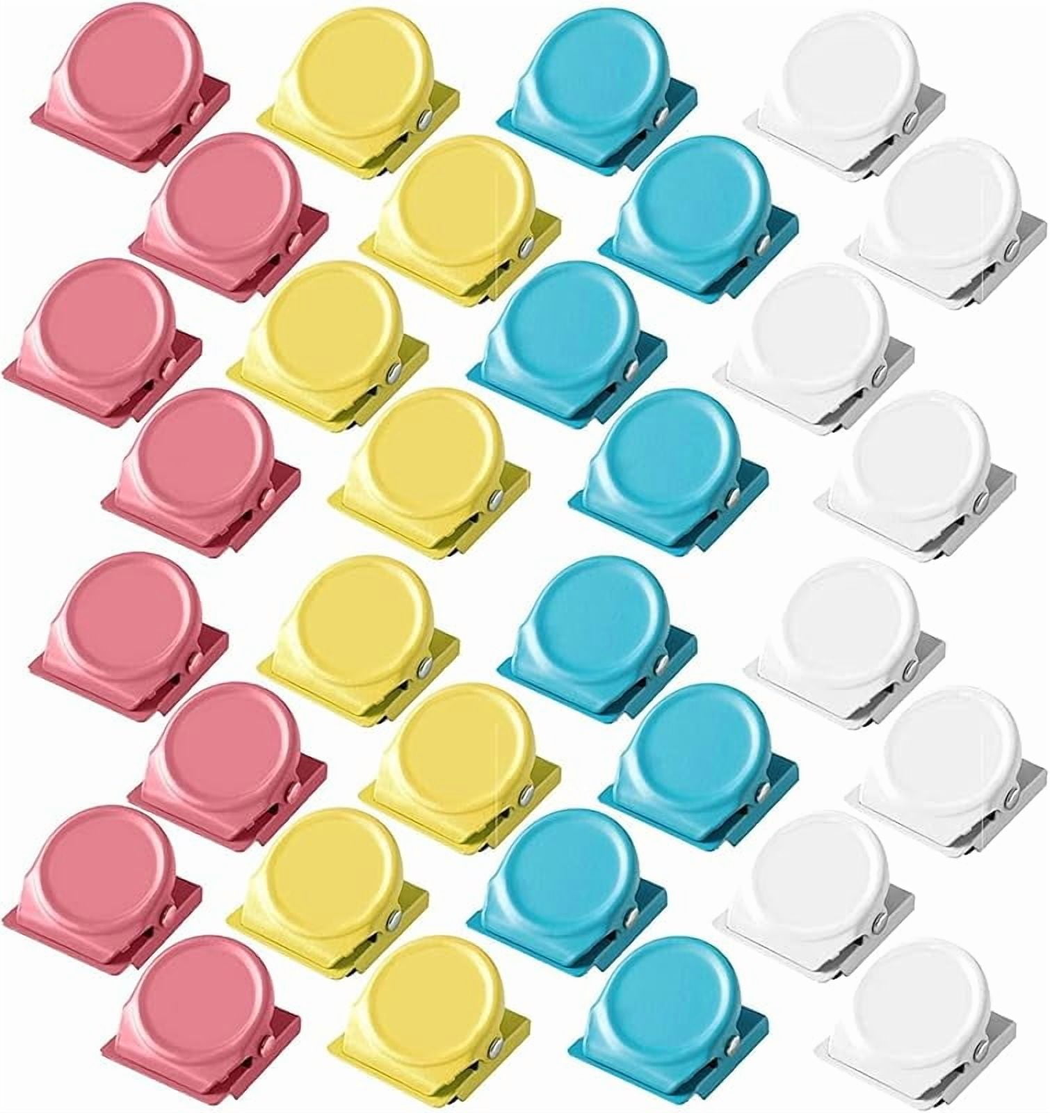 Magnetic Clips, 32pcs Colored Metal Clips for Refrigerator, Whiteboard ...