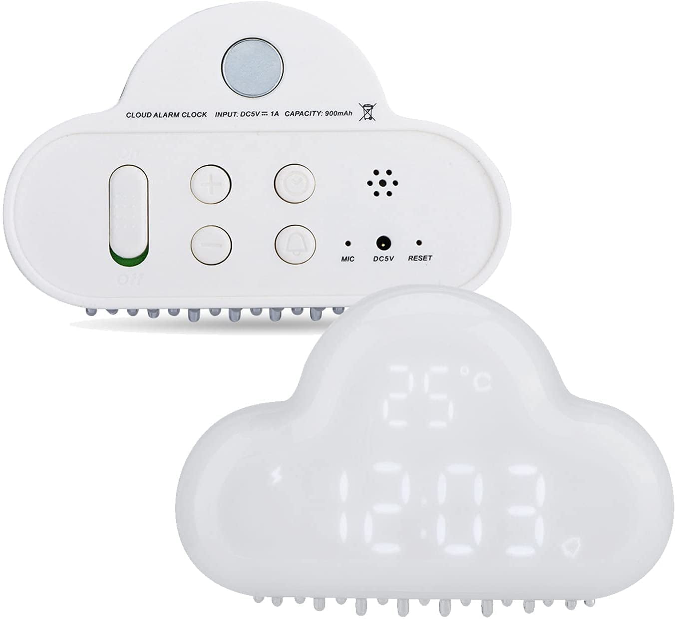 Magnetic Clock, Ternel Cloud Shaped Clock with USB Charging Cable ...