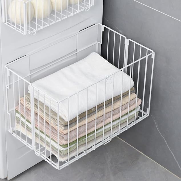 Magnetic Collapsible Laundry Basket, Foldable Metal Pop-Up Hamper for ...