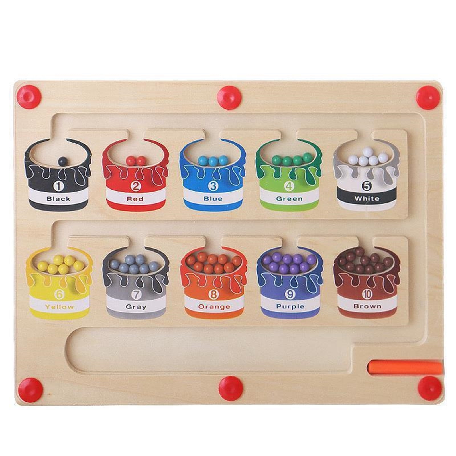 Magnetic Color Classification Counting Board Wooden Educational Toy ...