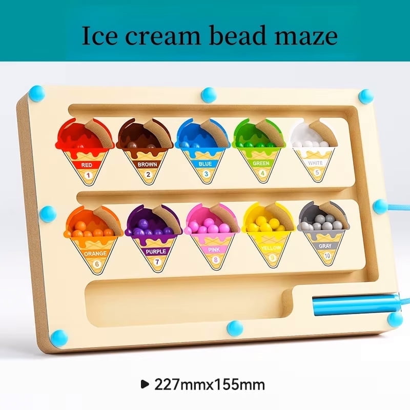 Magnetic Color & Number Maze - Montessori Wooden Color Matching ...