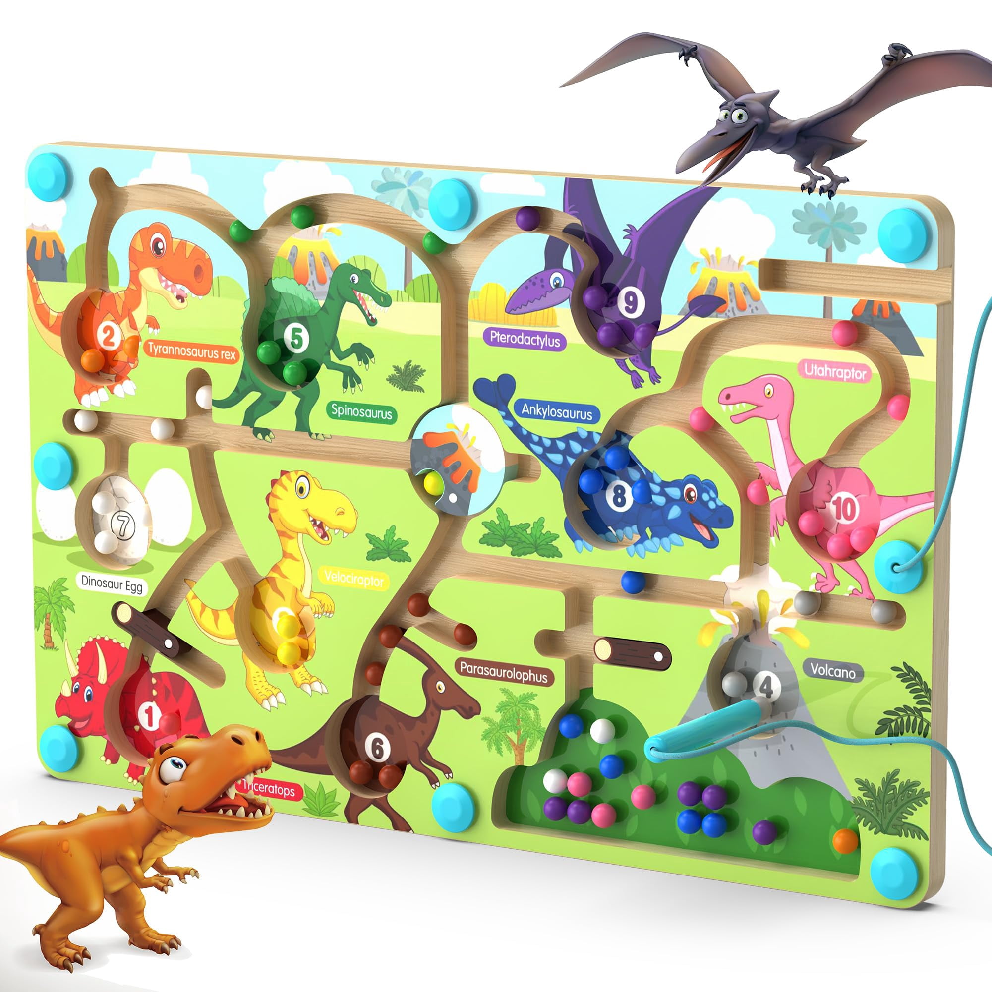 Magnetic Color and Number OIF8 Maze,Dinosaurs Montessori Toys for Boys ...