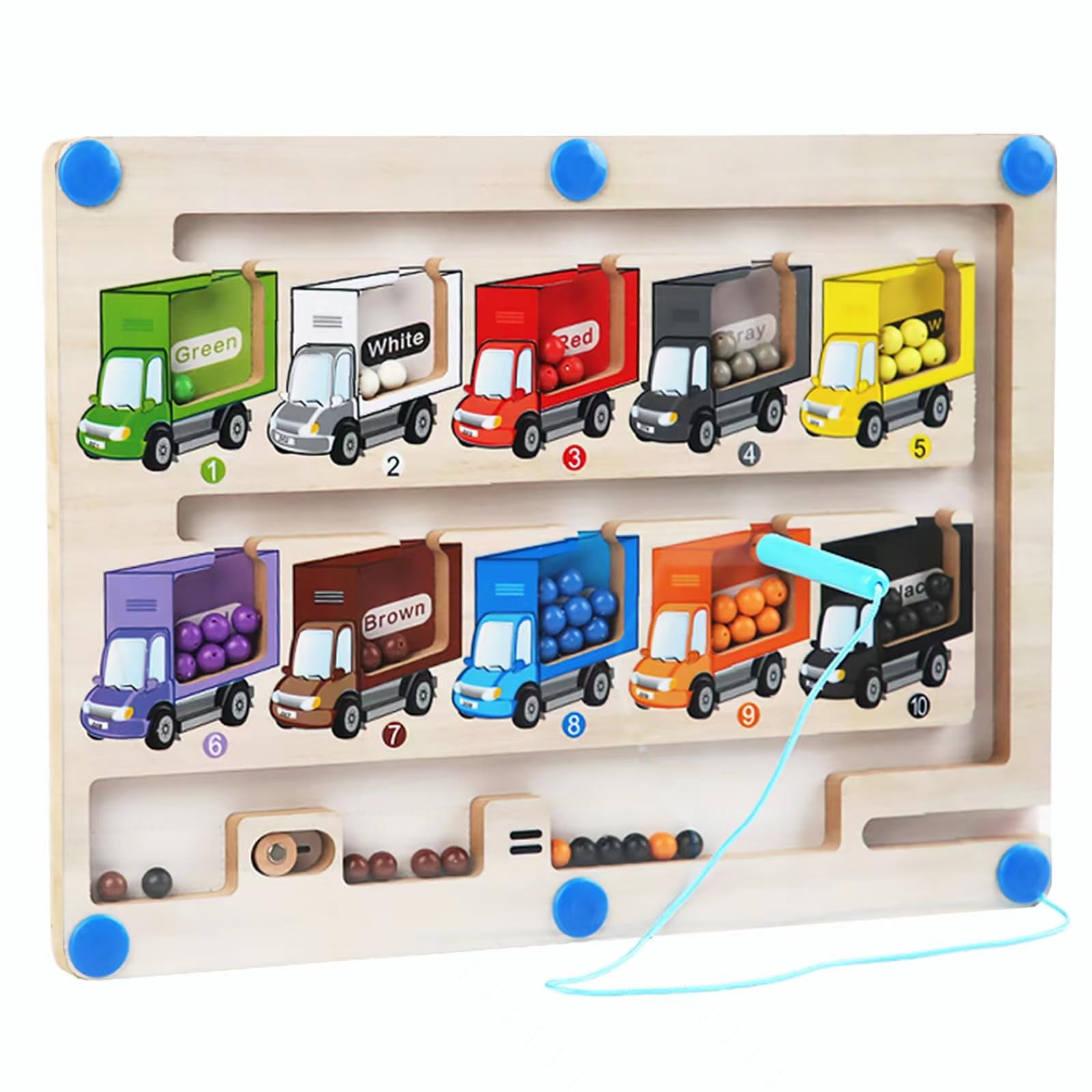 Magnetic Color & Number OIF8 Maze, Montessori Toys Wooden Magnet Board ...
