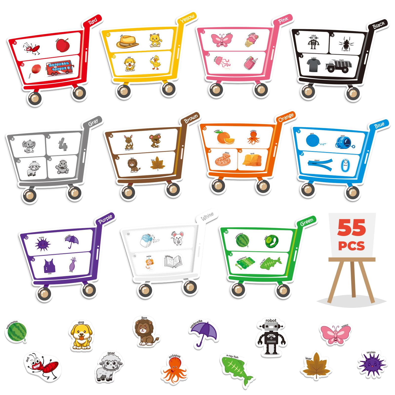 Magnetic Color Sorting Set, STF9 Color Sorting Magnets for Alphabet ...