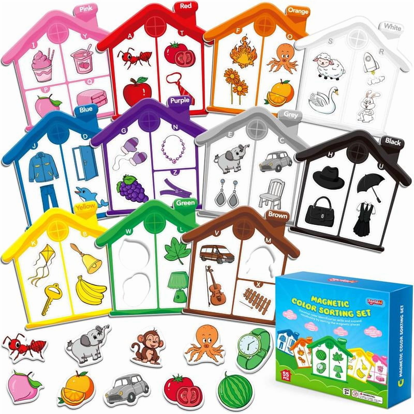 Magnetic Color Sorting Toys Alphabet Games Recognition Color Shape ...