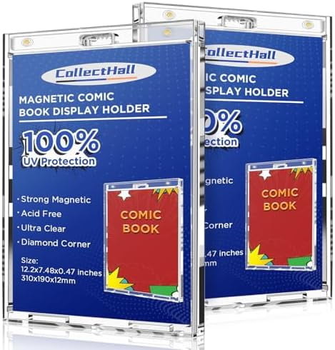 Magnetic Comic Book Display Cases 2 Pack- Crystal Clear Comic Book ...