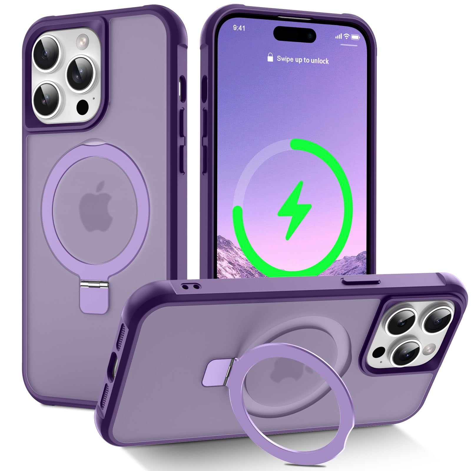 Magnetic Compatible with iPhone 14 Pro Case with Stand [Military Grade ...