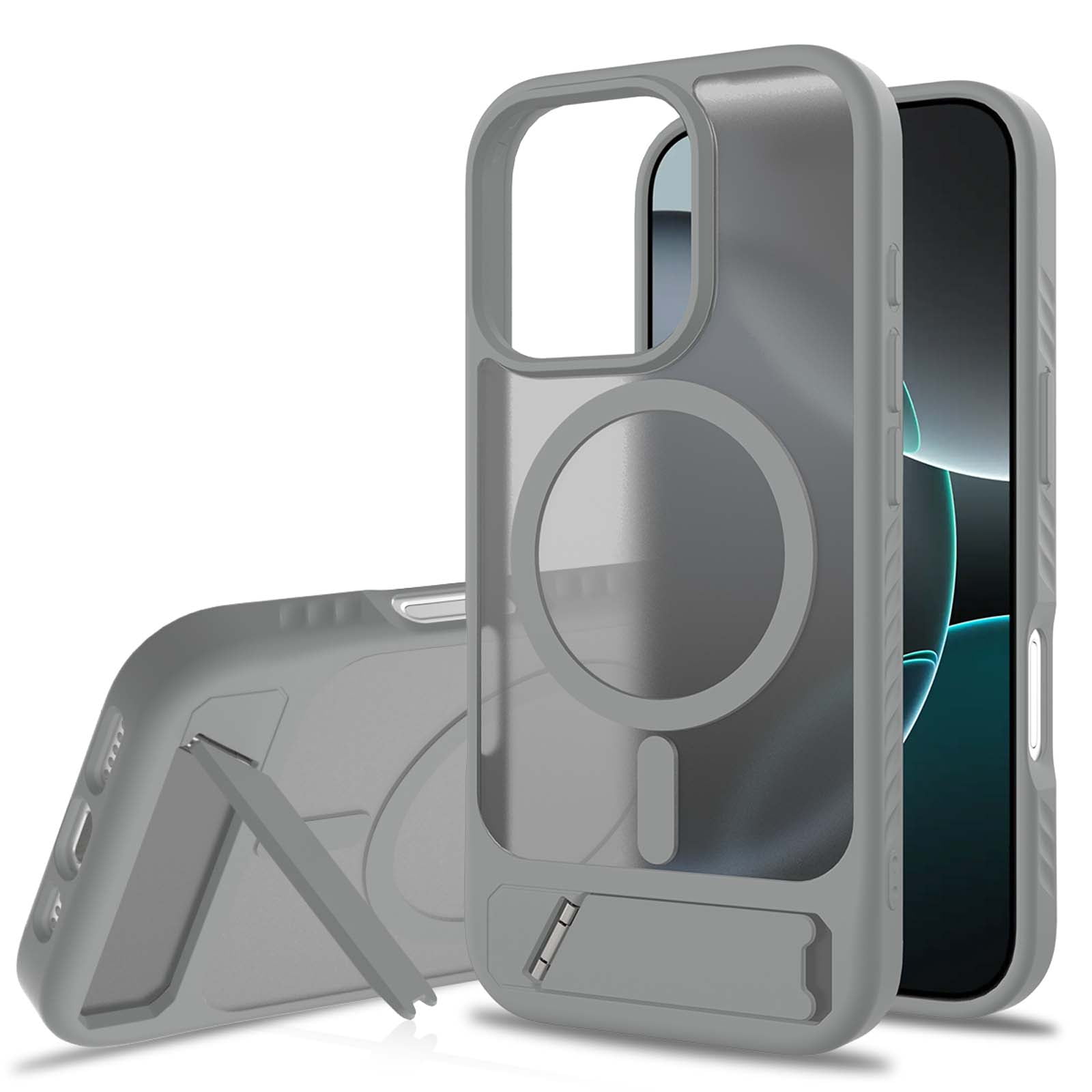 Magnetic Compatible with iPhone 16 Pro Max Case, [Built-in Invisible Kickstand][Compatible with ...