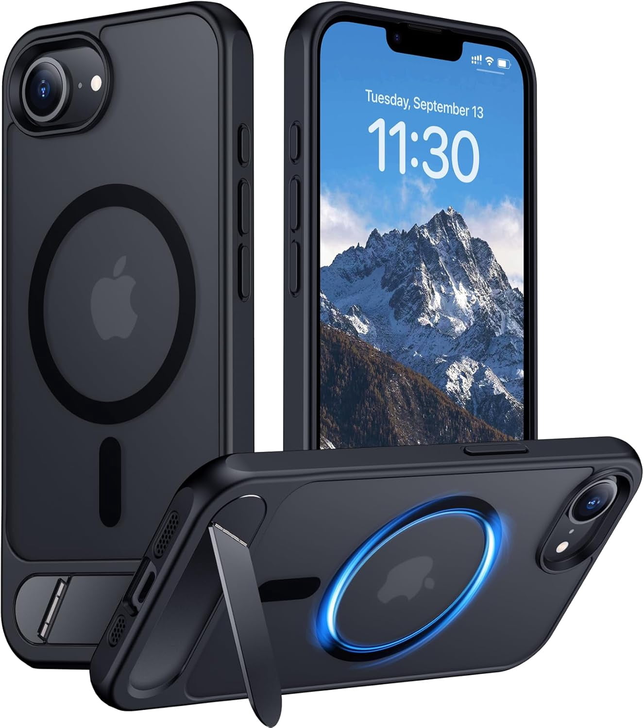 Magnetic Compatible with iPhone 16E Case, [Built-in Invisible Kickstand ...