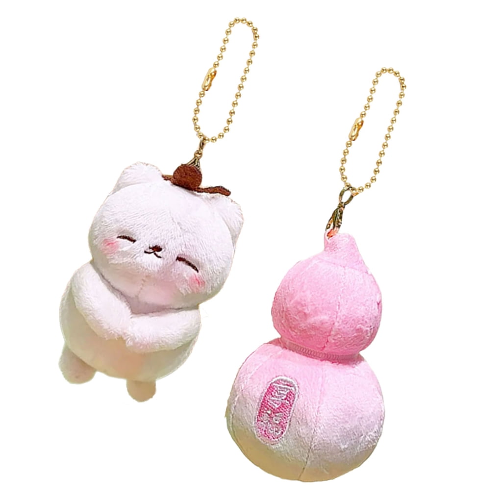 Magnetic Couple Cartoon Cat Keychains Plush Cat Gourd Keyring Pair ...
