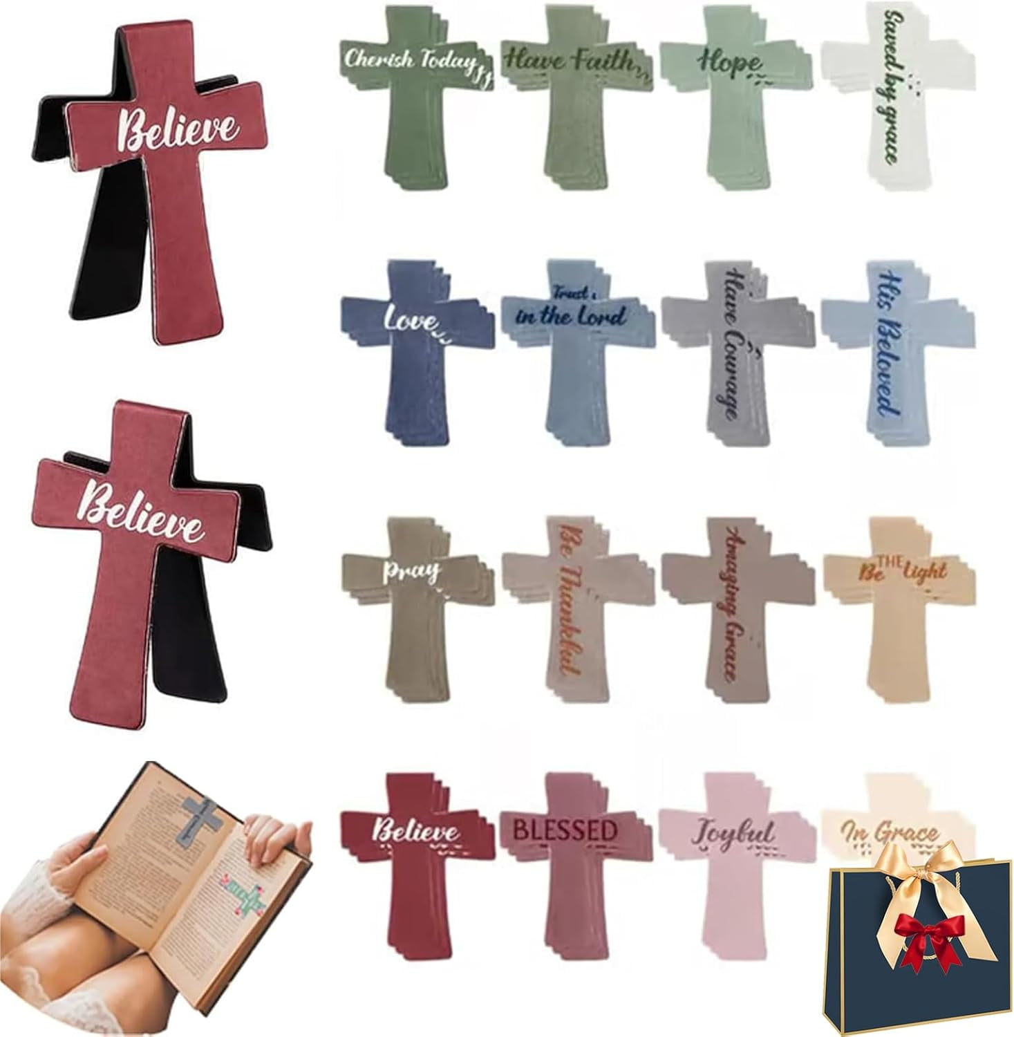 Magnetic Cross Bookmarks Christian, Cross Magnetic Bookmark, 16 PCS ...