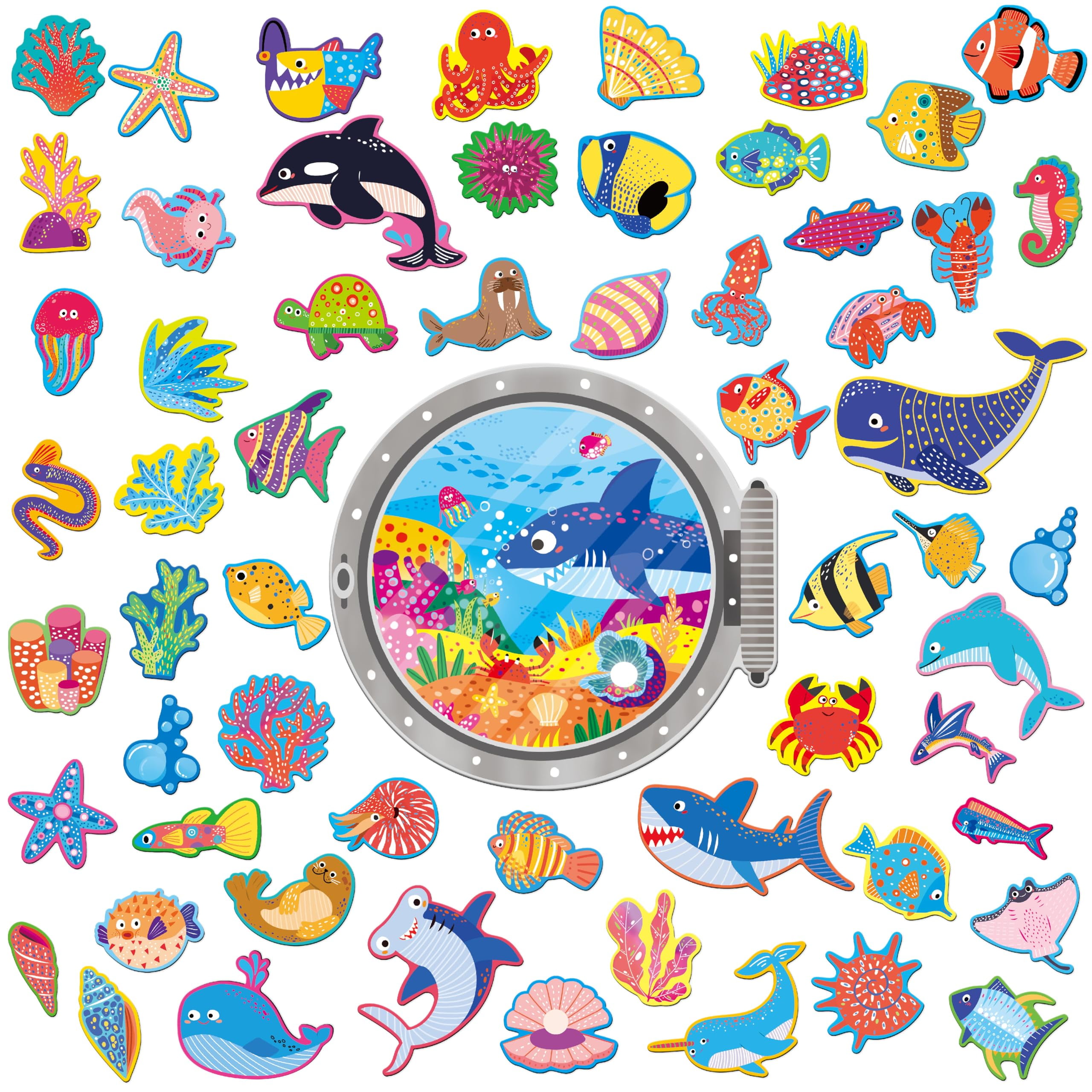 Magnetic Cruise Door Decorations, 60 PCS Waterproof Sea Animals Magnets ...