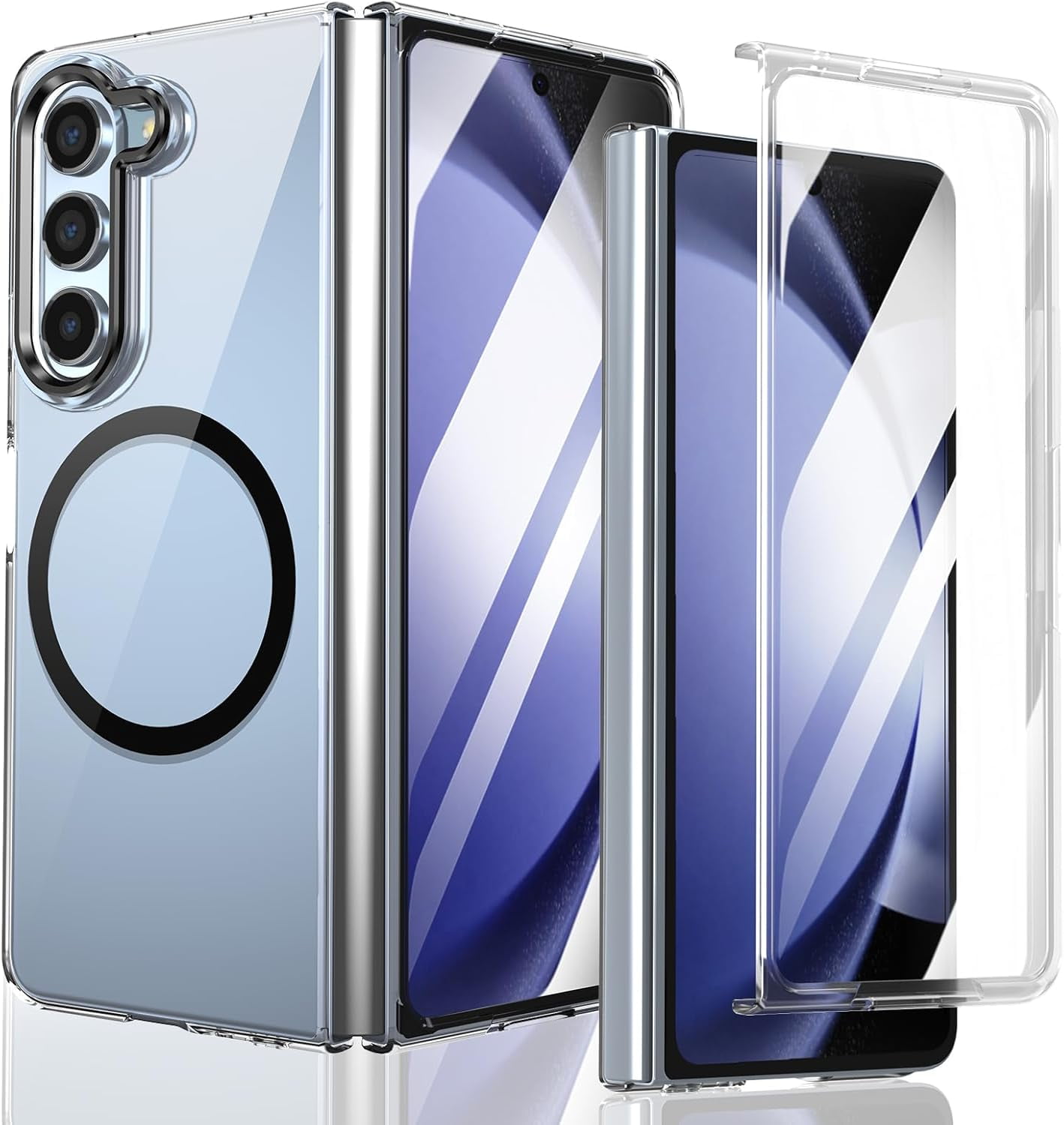Magnetic Crystal Clear for Samsung Galaxy Z Fold 5 Case Compatible with ...