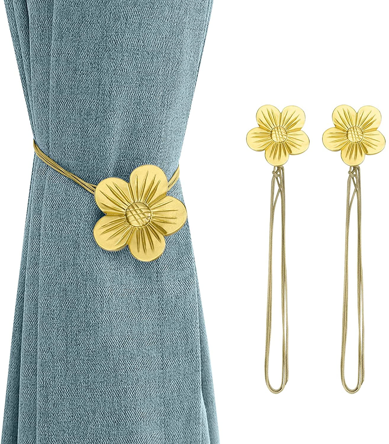 Magnetic Curtain Tie, 1 Pair Vintage Resin Flower Curtain Drapery ...