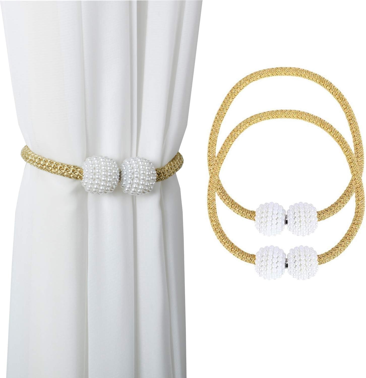 Magnetic Curtain Tie Backs, Magnetic Curtain Clips Rope Curtain Holder ...