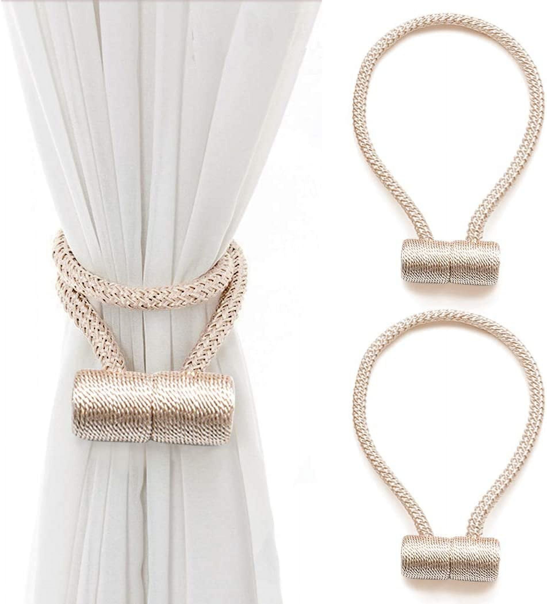 Magnetic Curtain Tiebacks, 2 Pack Decorative Curtain Holdbacks, 16 Inch ...