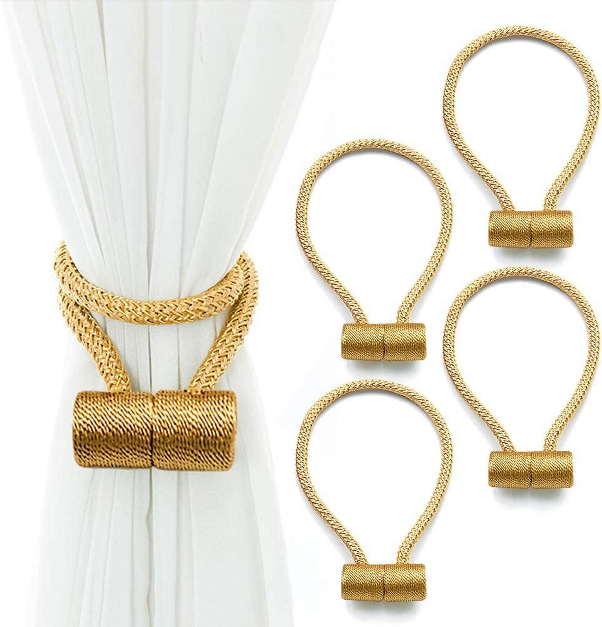 Magnetic Curtain Tiebacks, 4 Pack Decorative Curtain Holdbacks, 16 Inch ...
