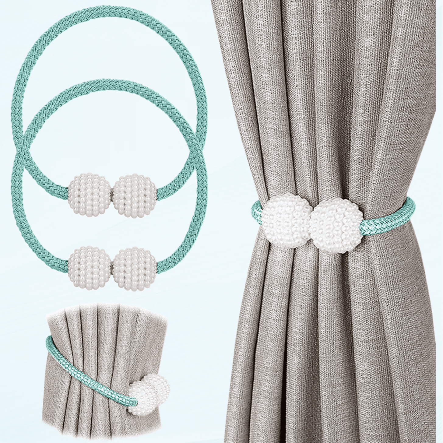 Magnetic Curtain Tiebacks Clips - Window Tie Backs Holders for Home ...