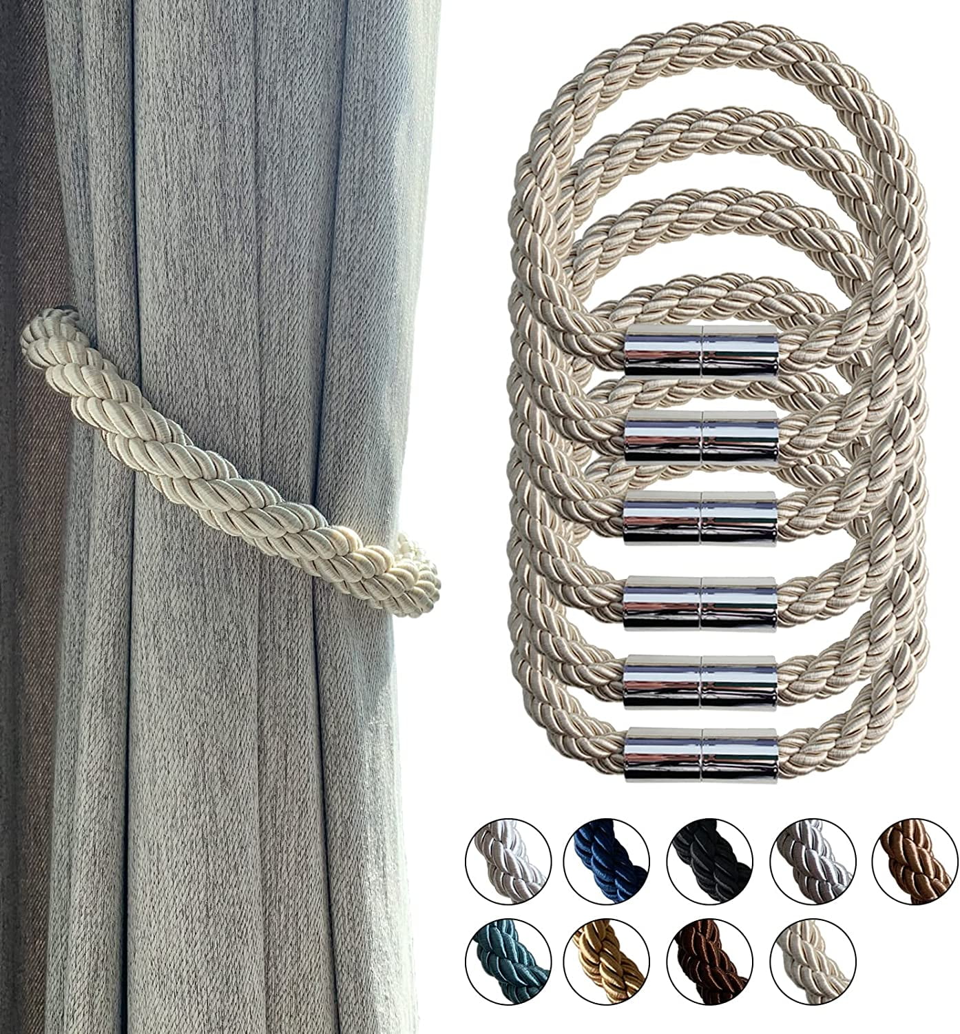 Magnetic Curtain Tiebacks Decorative Window Drapery Holdbacks, Window ...