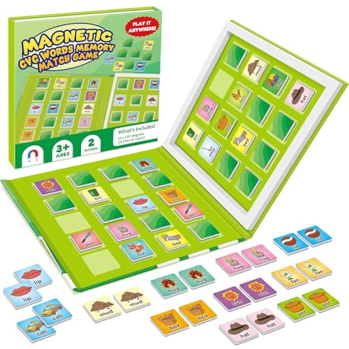 Magnetic Cvc Word Match Game, Phonics Memory Games For Kids, Travel ...