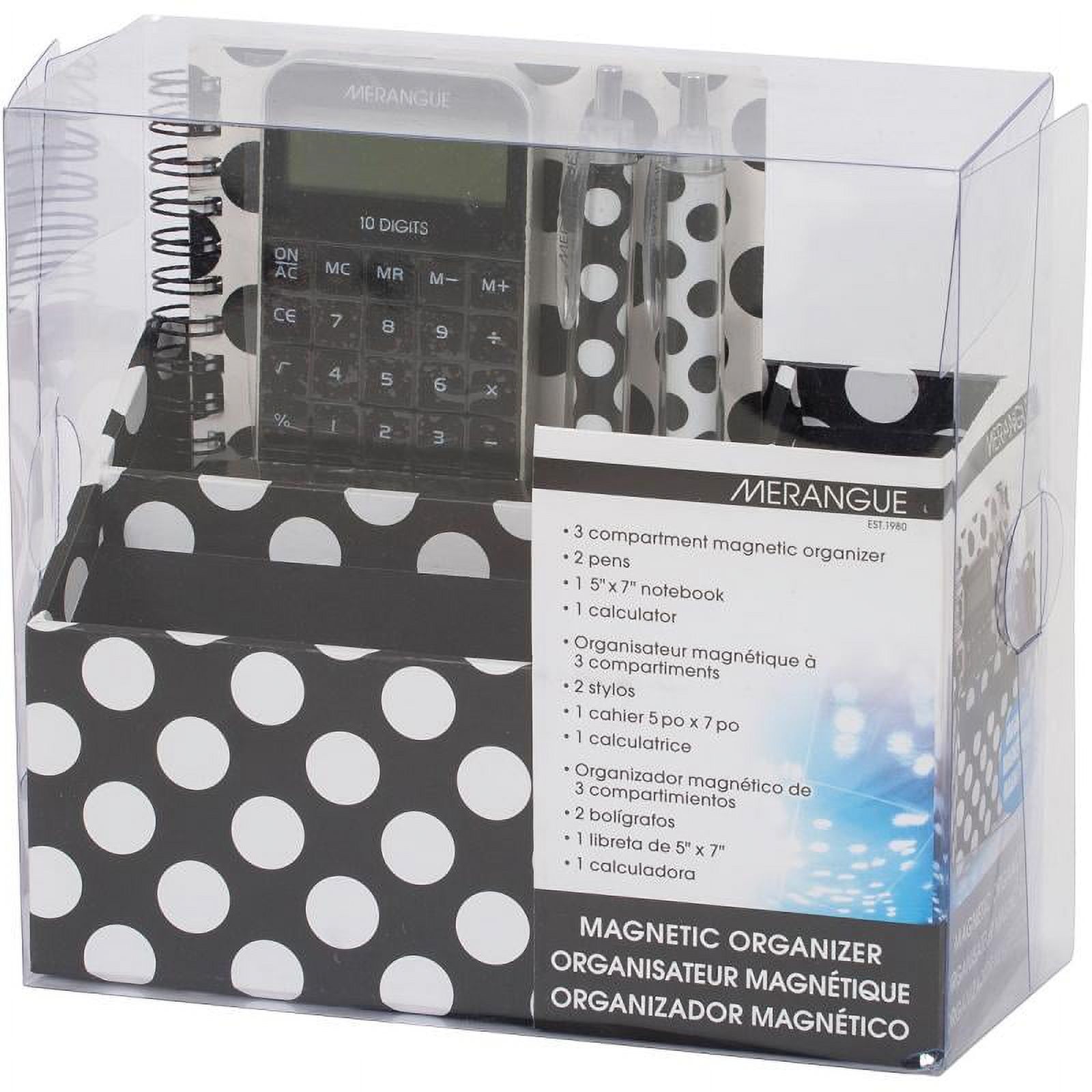 Magnetic Desk Organizer Set 5pcs-black With White Dots - Walmart.com