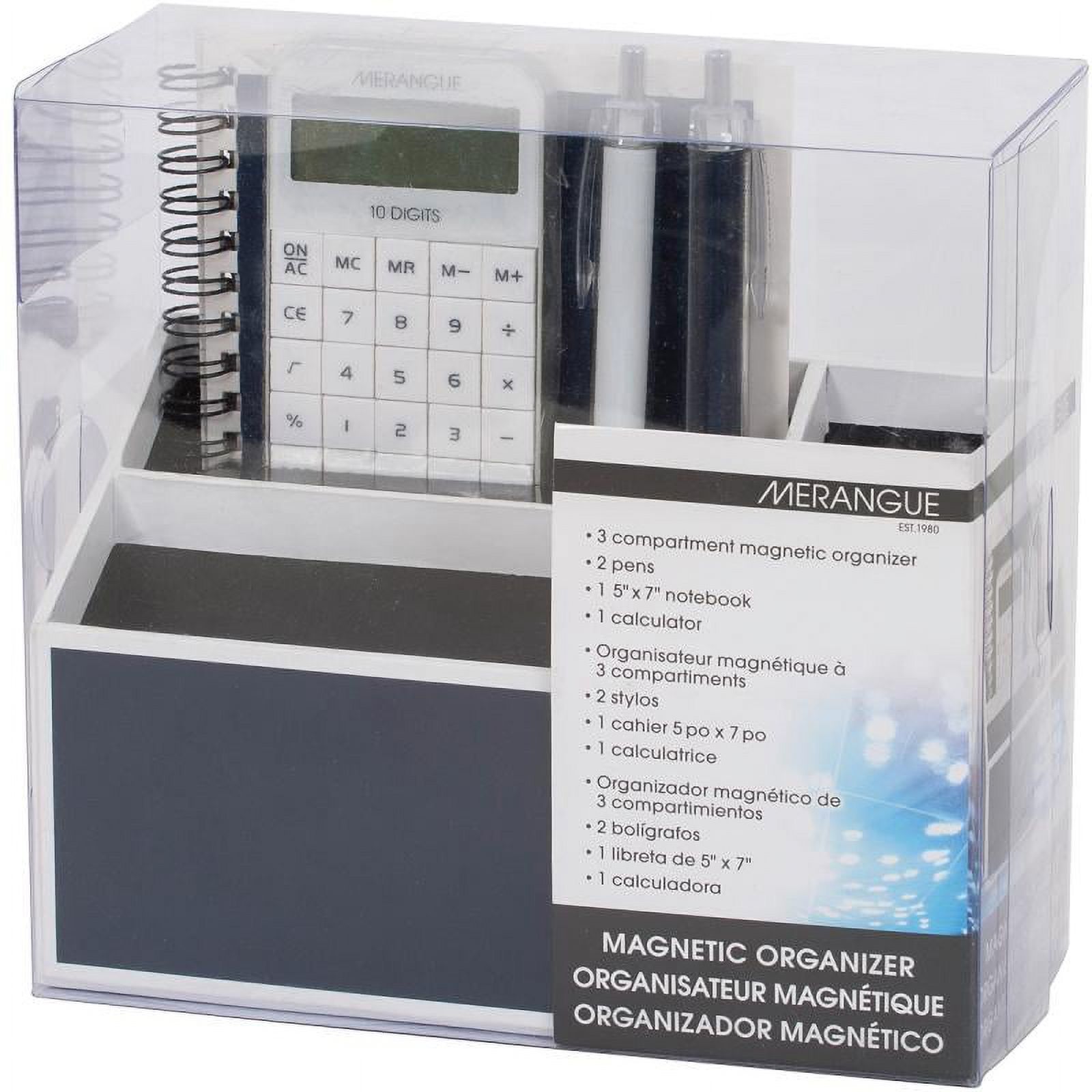 Magnetic Desk Organizer Set 5pcs-navy Blue With White Trim - Walmart.com