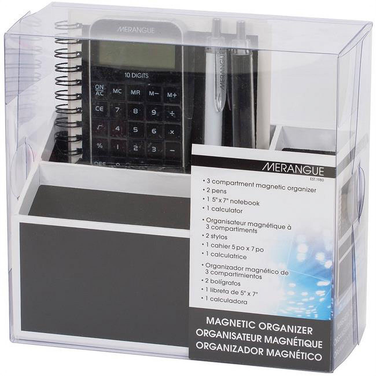 Magnetic Desk Organizer Set - Black With White Trim - Walmart.com