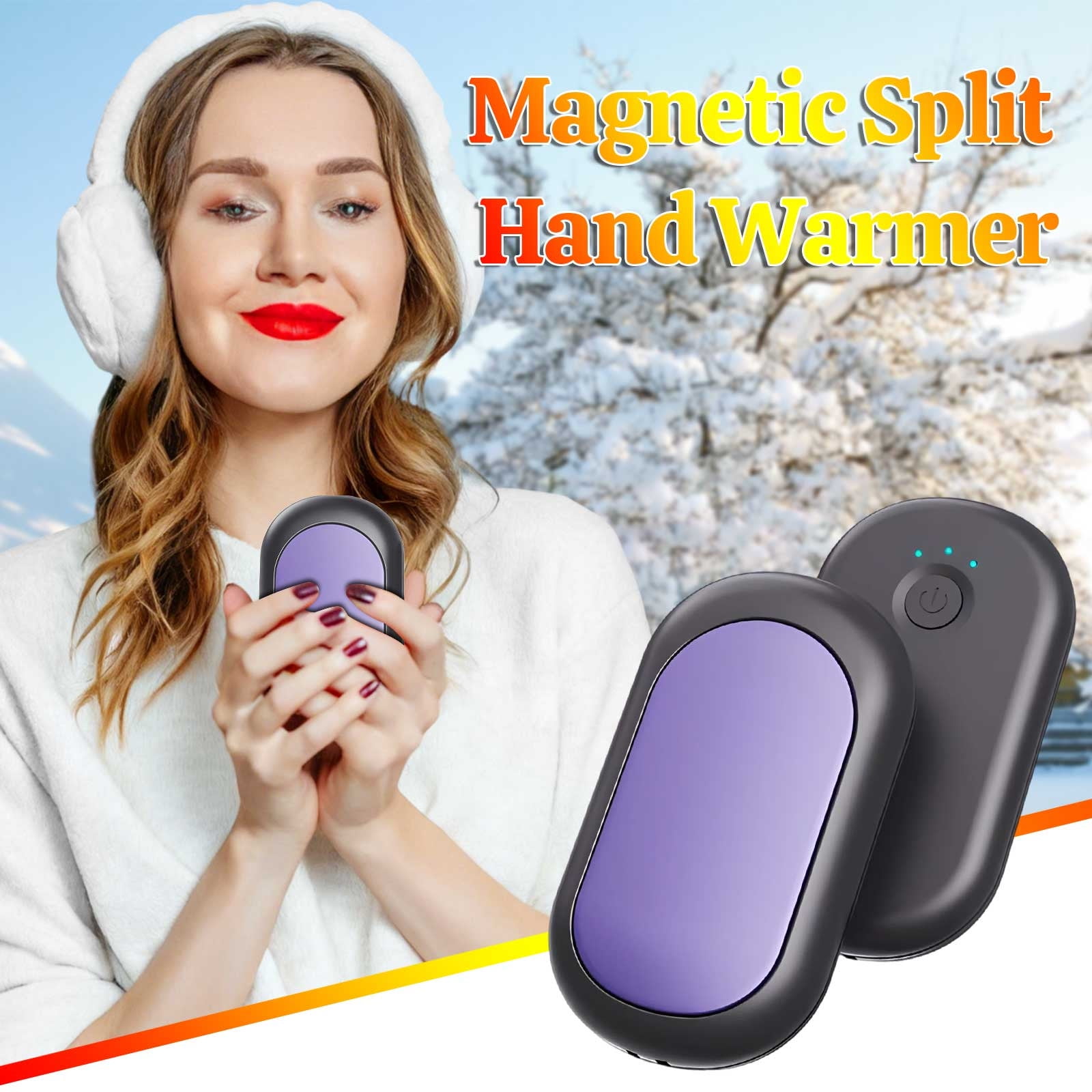 Magnetic Detachable Hand Warmer - Mini Portable 2-in-1 USB Charging ...