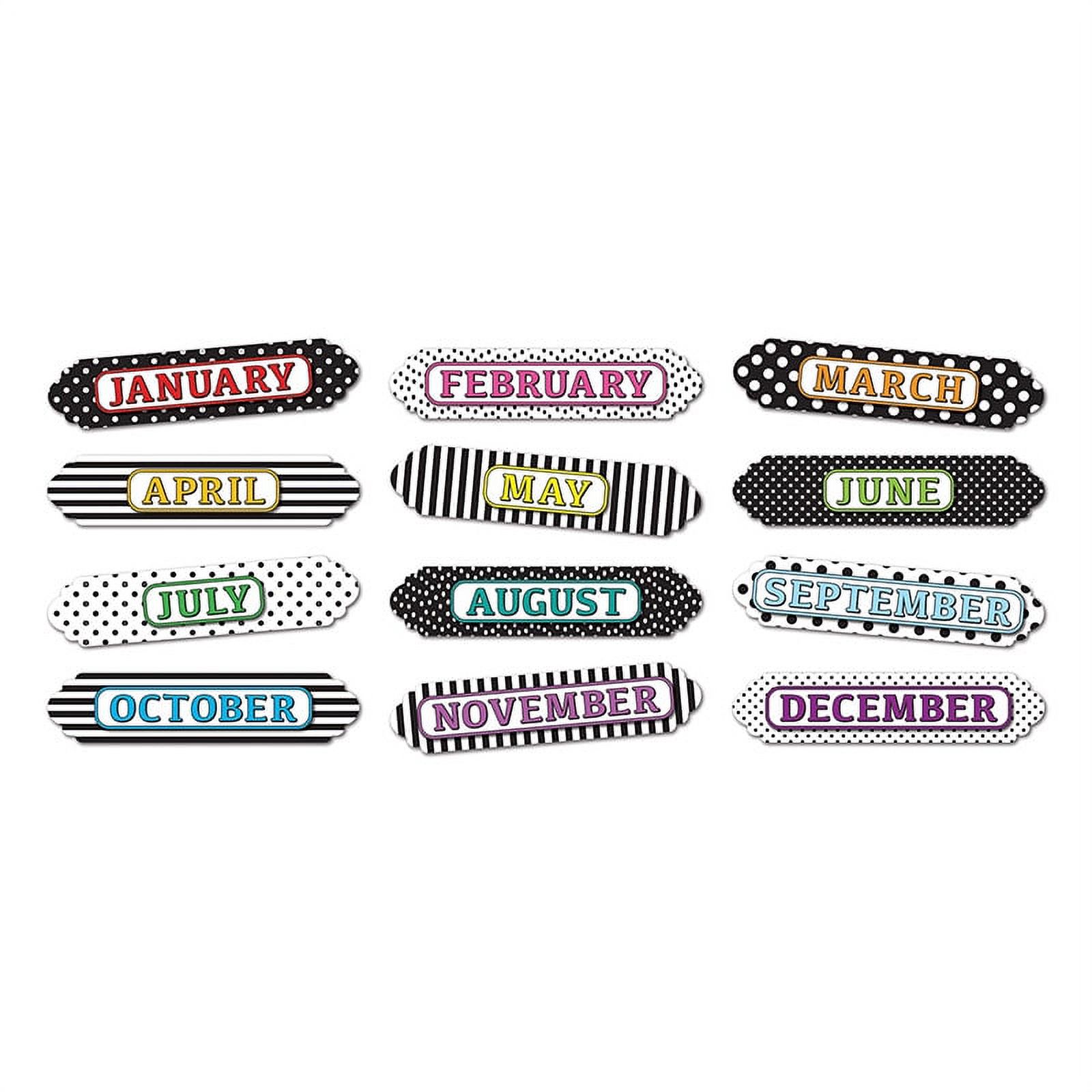 Magnetic Die-Cut Timesavers & Labels, Months of the Year, Black and ...