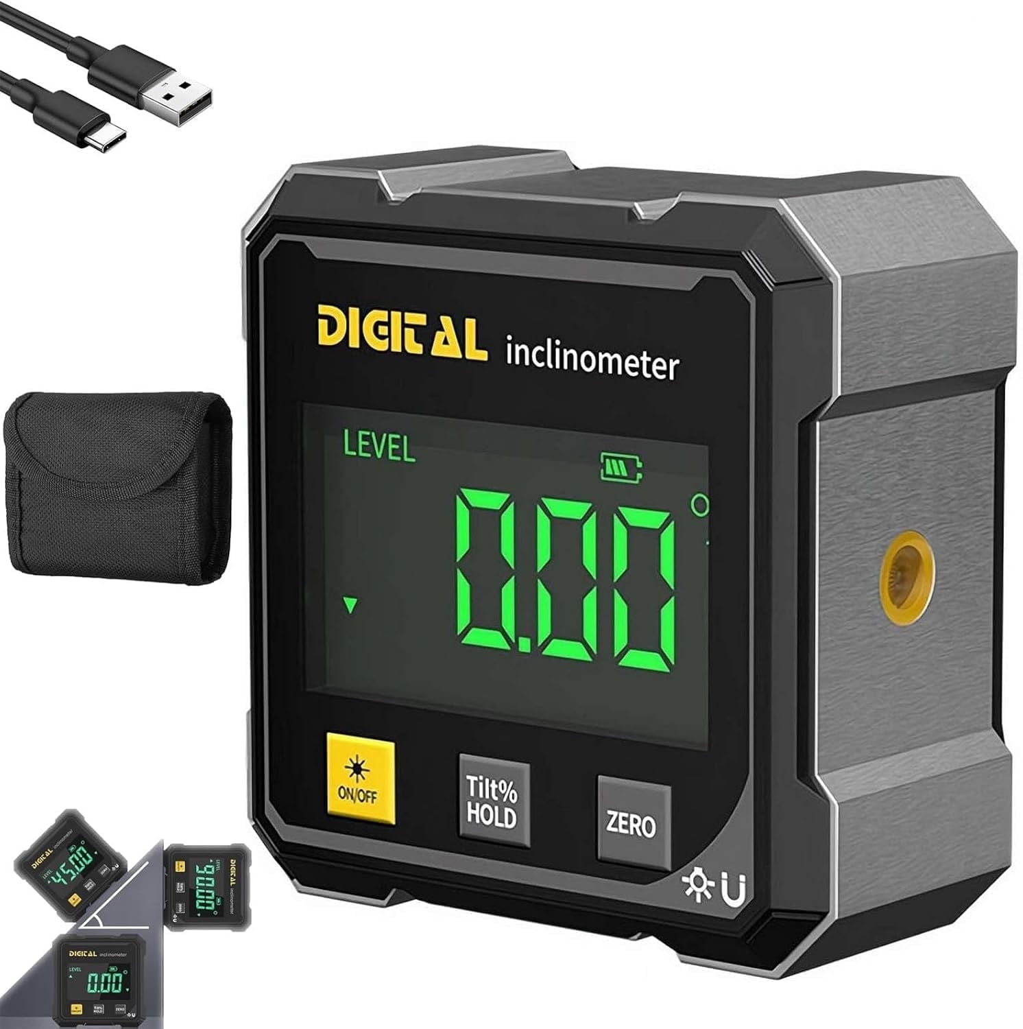 Magnetic Digital Angle Finder with Electronic Laser, Rechargeable Angle ...