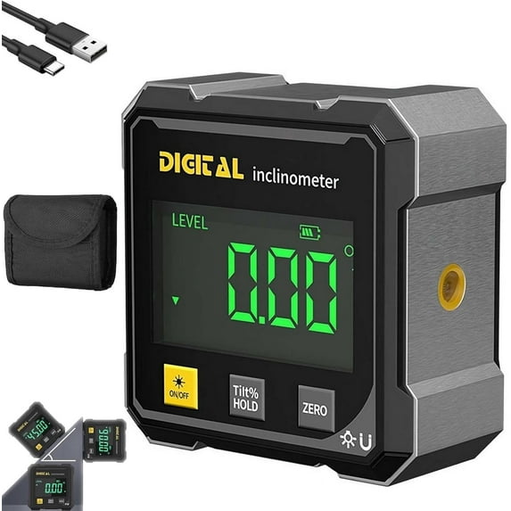Magnetic Digital Angle Finder with Electronic Laser, Rechargeable Angle ...