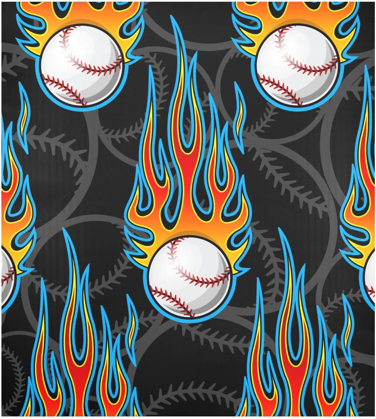 Magnetic Dishwasher Stickers Baseball Orange Fire Kitchen Dishwasher ...