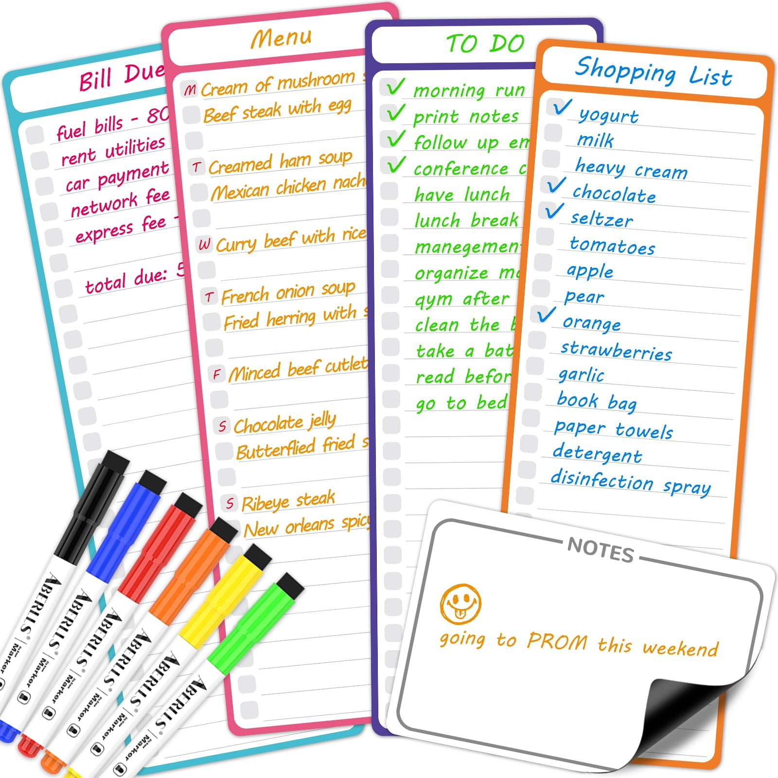 Magnetic to Do List White Board, Dry Erase Board with Lines, Grocery ...