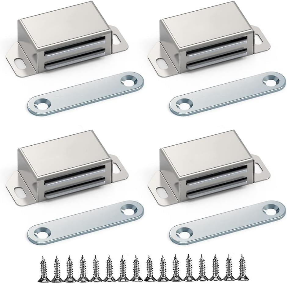 Magnetic Door Catch,4 Pack Cupboard Door Magnets Magnetic Door Lock ...