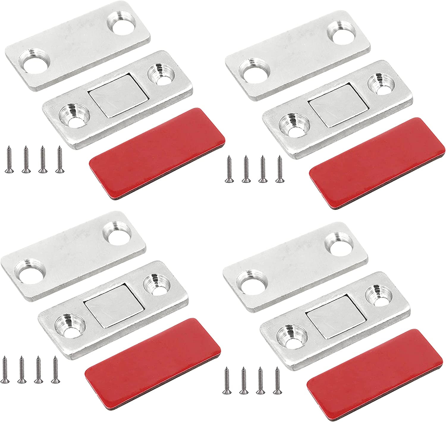 Magnetic Door Catch, 4 Pack Ultrathin Cabinet Stainless Steel Magnetic ...