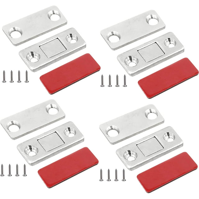 Magnetic Door Catch, 4 Pack Ultrathin Cabinet Stainless Steel Magnetic ...