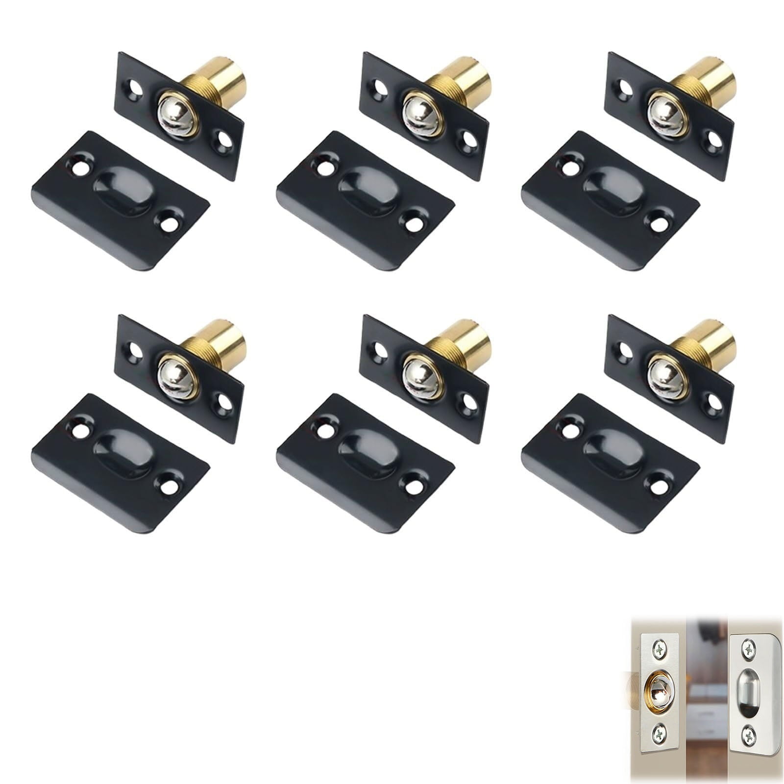 Magnetic Door Catch Adjustable Ball Latch Replacement for Double Doors ...
